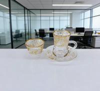 China 18pcs Fashion Glass Cup Set Tea and Coffee Cawa Cup with Saucer Luxury  Glassware Collection for sale