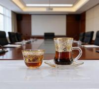 China 36pcs Coffee&Tea Cup Glass Cups Set With Colorful Flower And Gift Box for sale