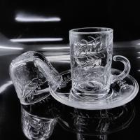 China 6pcs Turkish Glass Tea Cups , 18pcs Lightweight Clear Glass Cup Classic Style for sale
