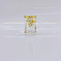 China Six Decorative Glass Cups set featuring food grade glass and gold rim perfect for serving espresso coffee fine teas and social events for sale