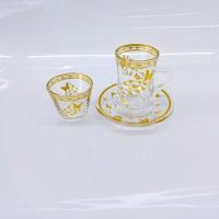 China Glass Cup Sets 36 Piece Collection Lead Free Crystal Tea Cups Cawa Cups And Saucers for sale