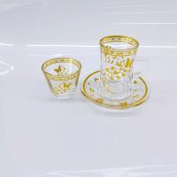 China Glass Cup Sets 36 Piece Collection Lead Free Crystal Tea Cups Cawa Cups And Saucers for sale