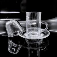 China 36Pcs Clear Glass Tea Cups And Saucers Set Logo Customization Available for sale