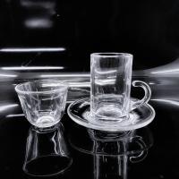 China Elegant Clear Glass Drinkware Set , Transparent Lead Free Glass Cups Sets for sale