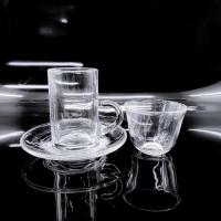 China 36Pcs Clear Glass Tea Cups And Saucers Set Logo Customization Available for sale