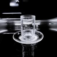 China 12-Piece Lead-Free Crystal Glass Tea Cup & Saucer Set (6 Cups, 6 Saucers), 90ml Premium Glassware for Tea Service & Gatherings for sale
