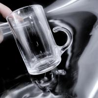 China 75mm Height Crystal Glass Cups 90ml Tea Glass Cup With Handle for sale
