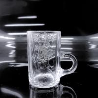 China Elegant Set of 6 Glass Tea Cups 75mm Height with Practical Capacity Serving for Cafes, Restaurants and Offices for sale