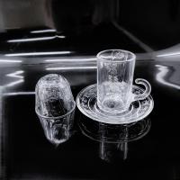 China 36Pcs Floral Pattern Glass Tea Cup & Saucer Set with Cawa Cups |– Perfect for Tea & Cawa Coffee Service for sale