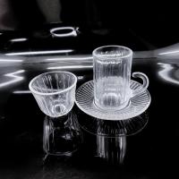 China Lead Free Crystal Glass Tea Cups 18Pcs Cawa Cup Set With Saucers for sale