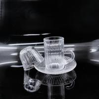 China Lead Free Crystal Glass Tea Cups 18Pcs Cawa Cup Set With Saucers for sale