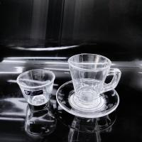 China durable lead free crystal glass cup sets 36 pieces with cups saucers and cawa cups perfect for commercial and home dining for sale