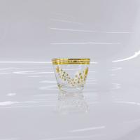 China Decorative Glass Cups Featuring Golden Butterfly Decal and Gold Rim 6 Piece Set with Smooth Transparent Glass Body for Daily for sale
