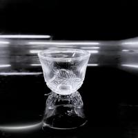 China Crystal Cawa Cup With Decorating Designed Transparent Glass – 2.22oz for sale