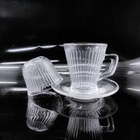 China Elegant 36 Piece Glass Cup Sets Featuring Lead Free Crystal Cups Saucers and Cawa Cups Designed for Coffee Tea and Large Events for sale