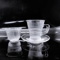 China Elegant 36 Piece Glass Cup Sets Featuring Lead Free Crystal Cups Saucers and Cawa Cups Designed for Coffee Tea and Large Events for sale