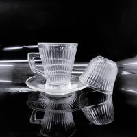 China Elegant 36 Piece Glass Cup Sets Featuring Lead Free Crystal Cups Saucers and Cawa Cups Designed for Coffee Tea and Large Events for sale