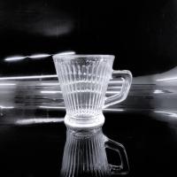 China Ergonomic Handle Glass Espresso Cups 100ml Transparent Glass Cups 6 PCS Set for sale