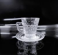 China Glass Cup Sets including six cups and saucers designed to balance elegance and practicality for everyday and special occasions for sale