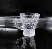 China Integrated Handles Glass Tea Cups 100ml Transparent Tea Cups Customized for sale