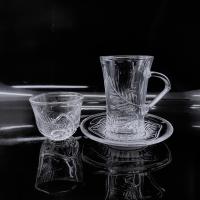 China Modern design glass cup sets 3.35oz tea cup with handle 36pcs tea&coffee cup set for sale