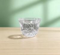 China 2.2oz Rose Flower Coffee Cup Transparent 6pcs/set Crystal Glass Cups for sale