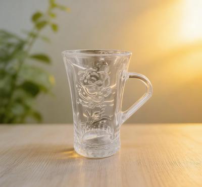 China Beautiful Transparent Tea Cup Sets 98ml Crystal Glass Cup Set for sale