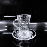 China Rose flower pattern design Glass cup set 3.35oz machine-made glass premium glass for sale
