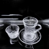 China Modern 18PCS Crystal Glass Cup Set ，Transparent Tea And Coffee Cup Set for sale