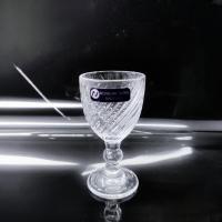 China Custom Glass Juice Cups 6Pcs Elegant Clear Goblet Glasses With Pattern for sale