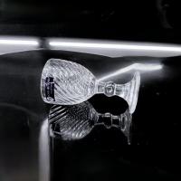 China Custom Glass Juice Cups 6Pcs Elegant Clear Goblet Glasses With Pattern for sale
