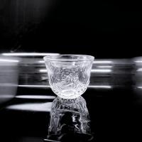 China 2.2oz Rose Flower Coffee Cup Transparent 6pcs/set Crystal Glass Cups for sale