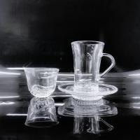 China 3.35oz Crystal Glass Cup Set Modern Design With Safety Box Package for sale
