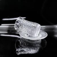 China Lead-free Crystal Glass Elegant Glass Cup Sets 6pcs Turkish Cups 6pcs Saucers Modern Design Style Suitable for Hotels Restaurants and Corporate Gifting for sale