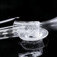 China Without Handle Elegant Glass Cup Sets 6pcs Turkish Cups 6pcs Saucers Height 86mm Stylish Durable Perfect for Restaurants Cafes and Hotels for sale