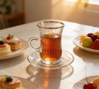 China 12Pcs Luxury Glass Coffee Tea Cup Saucer Sets For Home / Dining / Entertaining / Gifting for sale