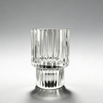 China Detachable Glass Candle Holders , Transparent Glass Candlestick Holder for sale