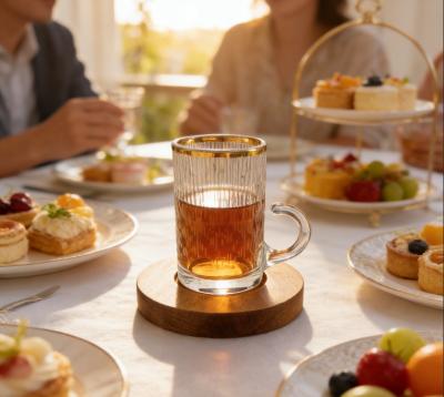 China 6 Tea Cup Rain Lines Design Set Each Cups  Mouth Diameter 48mm Idea for family use, afternoon tea parties, or gatherings for sale