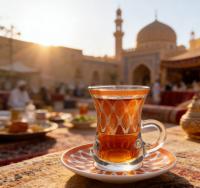 China 12Pcs (6 Cups, 6 Saucers)  Custom Arabic Tea Cups From Turkey Elegant touch with gold decoration  90ml Premium Glassware for Tea Service & Gatherings for sale