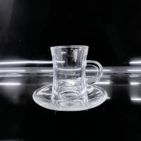 China Elegant Lead Free Crystal Turkish Coffee Tea Set 12pcs Glass Cups And Saucers for sale