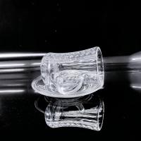 China Lead Free Crystal Glassware Sets 90ml 3.04oz With 6 S aucers / 6 Cups for sale