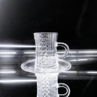 China Lead Free Crystal Glassware Sets 90ml 3.04oz With 6 S aucers / 6 Cups for sale