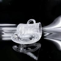 China 12 PCS Clear Cup And Saucer Set 90ml 3.04oz For Serving Hot / Iced Drinks for sale