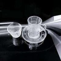 China OEM ODM 36 PCS Glass Cup Sets Lead Free Crystal Glass Tea Cups And Saucers for sale