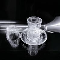 China OEM ODM 36 PCS Glass Cup Sets Lead Free Crystal Glass Tea Cups And Saucers for sale
