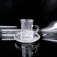China 12 PCS Clear Cup And Saucer Set 90ml 3.04oz For Serving Hot / Iced Drinks for sale