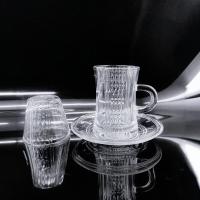 China 18PCS Glass Tea Cup Set Customized With Turkish Tea Glasses And Saucers for sale
