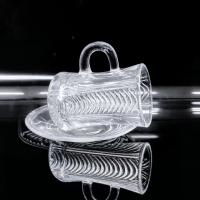 China Transparent Clear Glass Cup Set 12 PCS Tea Coffee Mugs For Casual Brunch / Cozy Tea Gatherings for sale