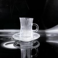 China Transparent Clear Glass Cup Set 12 PCS Tea Coffee Mugs For Casual Brunch / Cozy Tea Gatherings for sale