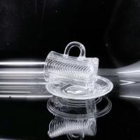 China Transparent Clear Glass Cup Set 12 PCS Tea Coffee Mugs For Casual Brunch / Cozy Tea Gatherings for sale